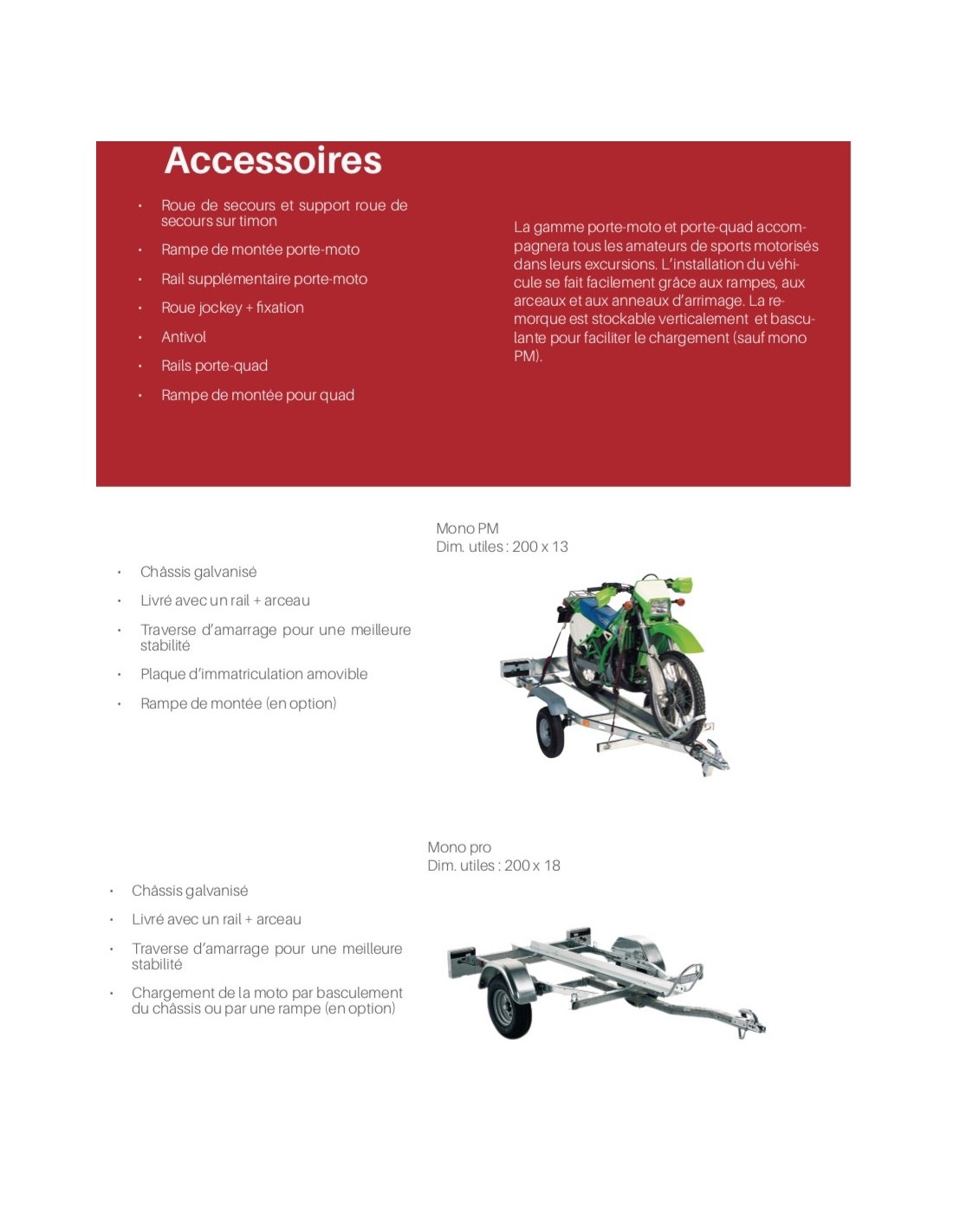 PORTE MOTO ERDE 1 RAIL 500 KG PM 310